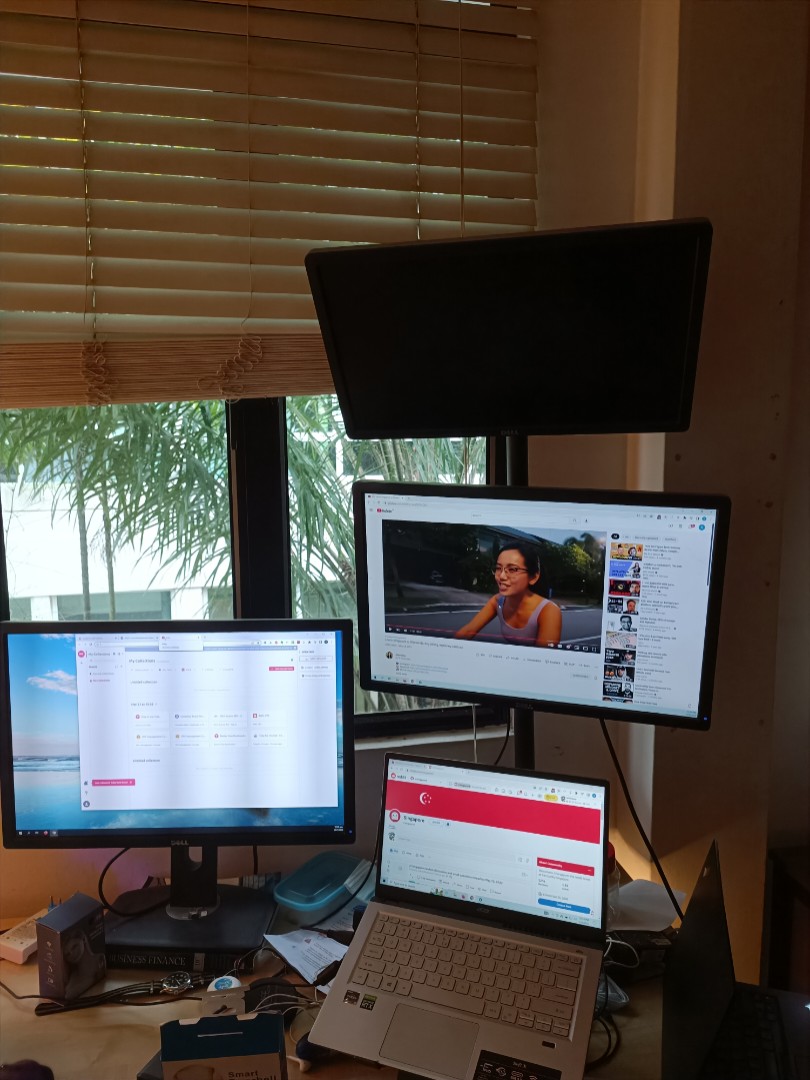 multi monitor stand Flexi stand, Computers & Tech, Desktops on Carousell