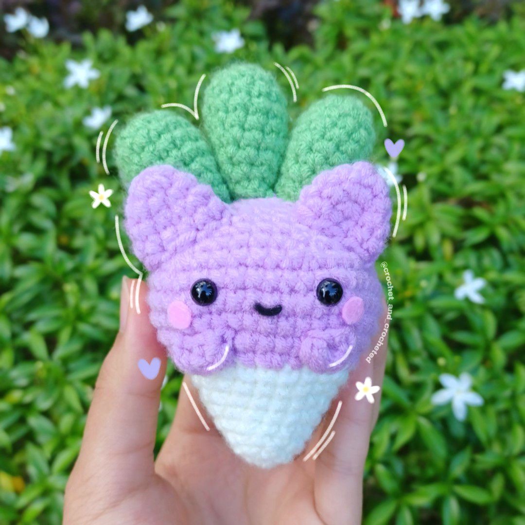 turnip cat cute crochet, Hobbies & Toys, Stationery & Craft, Handmade ...