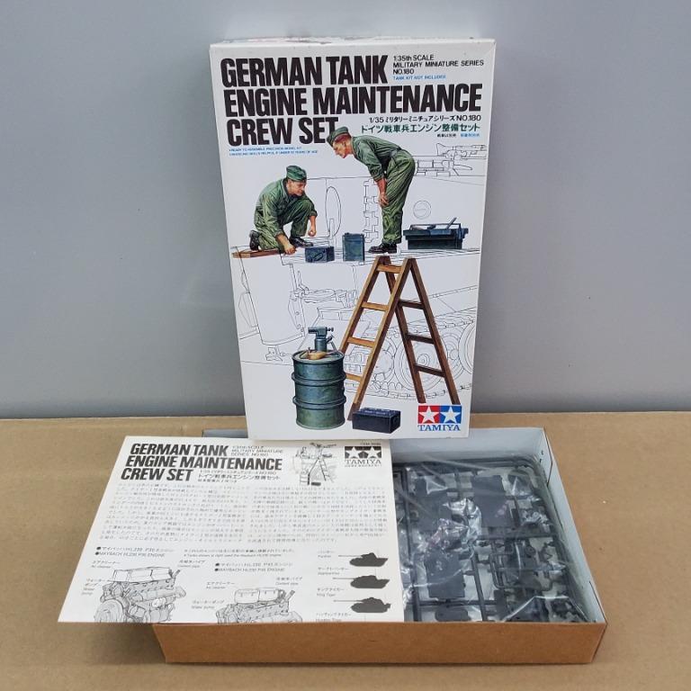 全新絕版 Tamiya田宮雙星 35180/180 (1994年)-1/35-德國坦克發動機維修組 / German Tank Engine ...