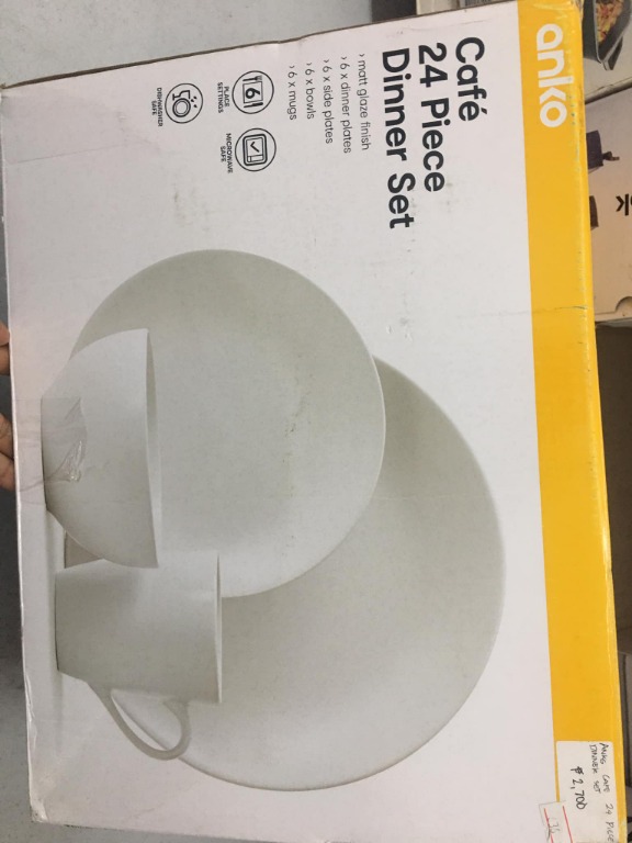 Anko Cafe 24 Piece Dinner Set, Furniture & Home Living, Kitchenware ...