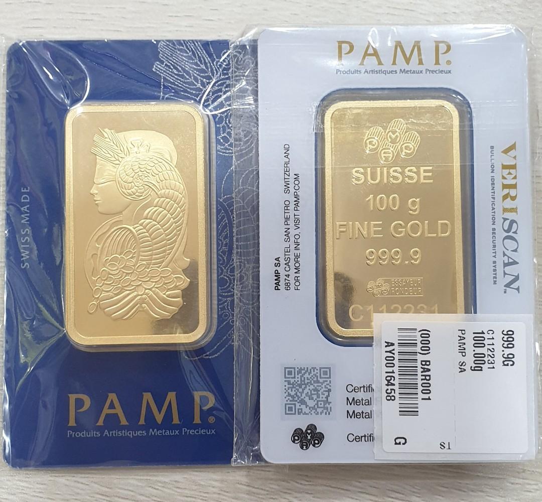 Authentic PAMP 100g gold bar, Hobbies & Toys, Memorabilia ...