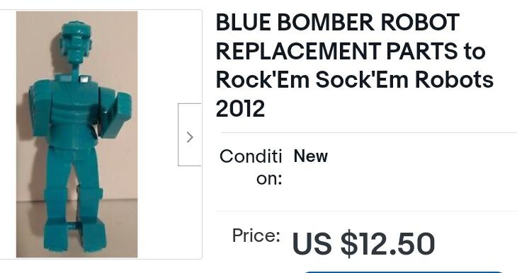 BLUE BOMBER ROBOT REPLACEMENT PARTS to Rock'Em Sock'Em Robot, Hobbies ...