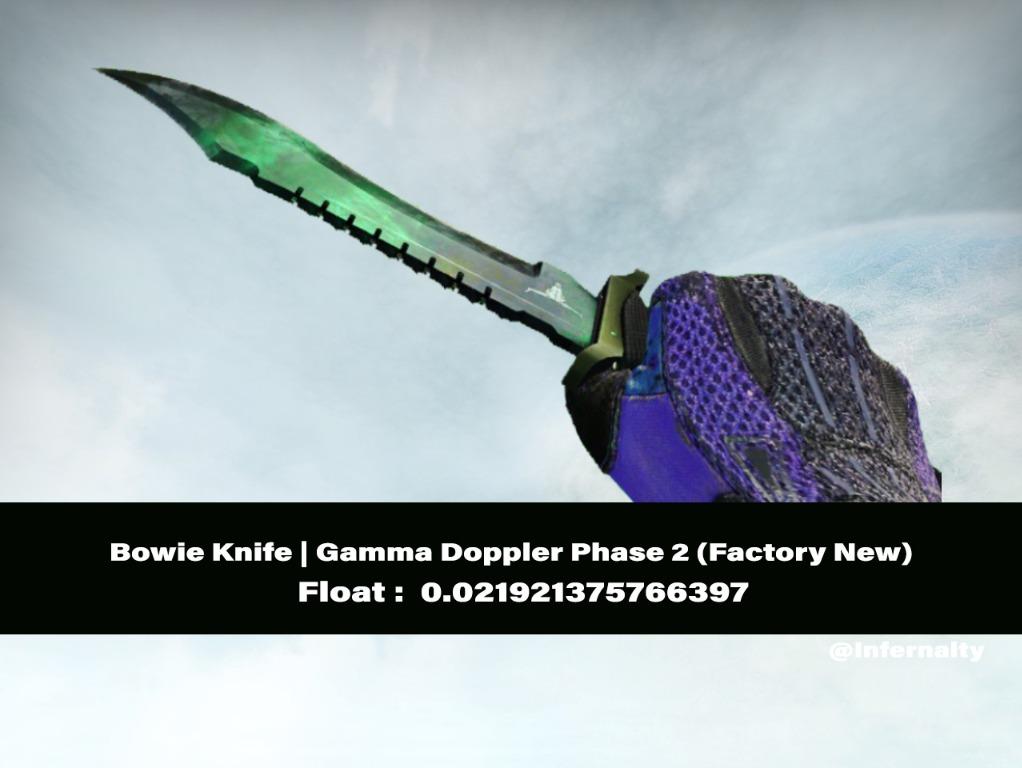 Bowie Knife Gamma Doppler Phase 2 FN CSGO SKINS KNIVES, Video Gaming ...