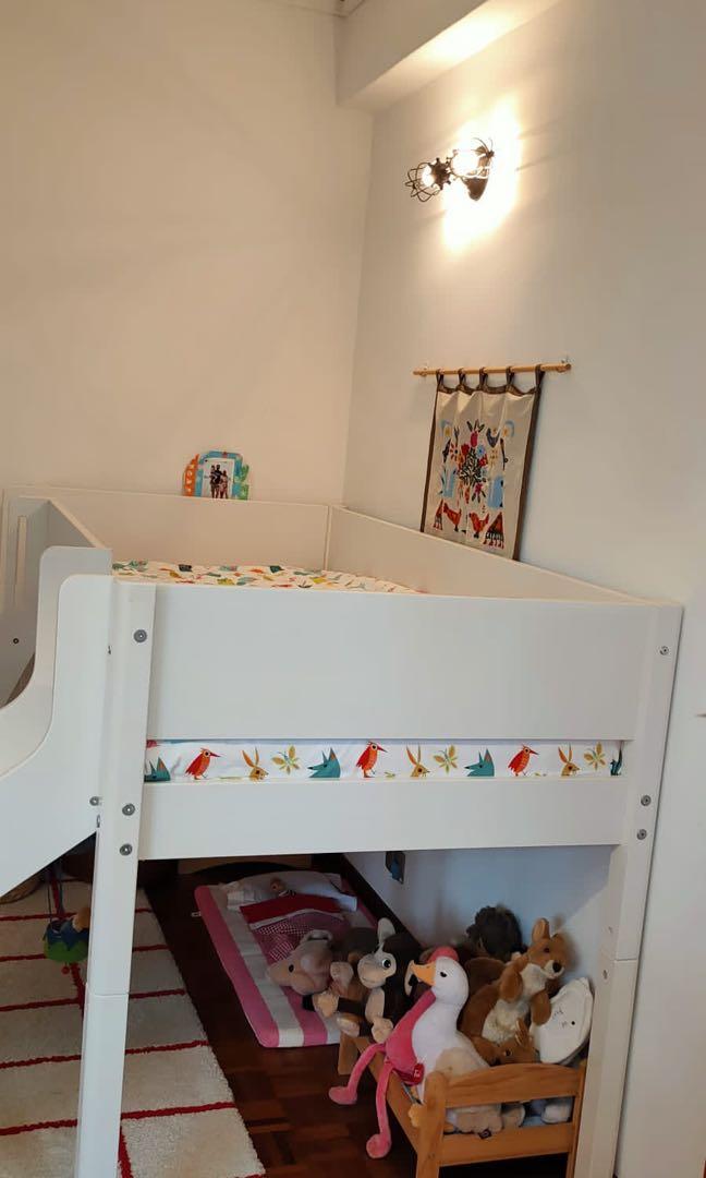 Flexa loft bed with slide, good condition, Furniture & Home Living ...
