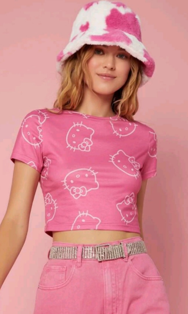 Hello Kitty Crop Top, Women's Fashion, Tops, Shirts on Carousell