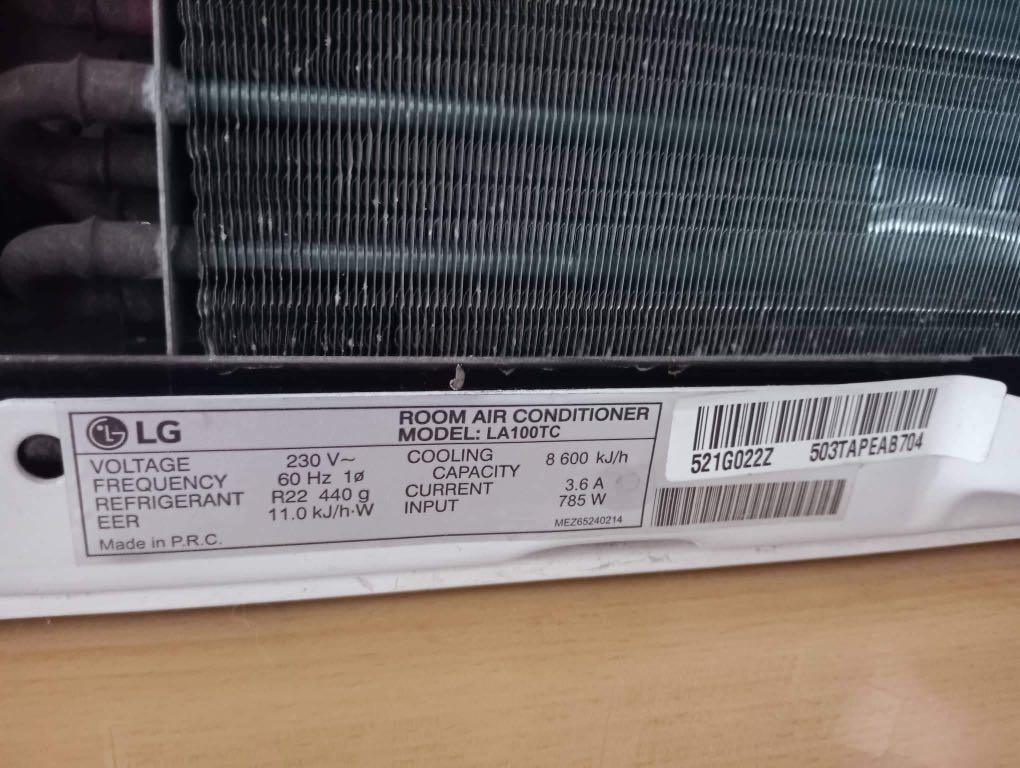 LG AC Non inverter 1hp, TV & Home Appliances, Air Conditioning and ...