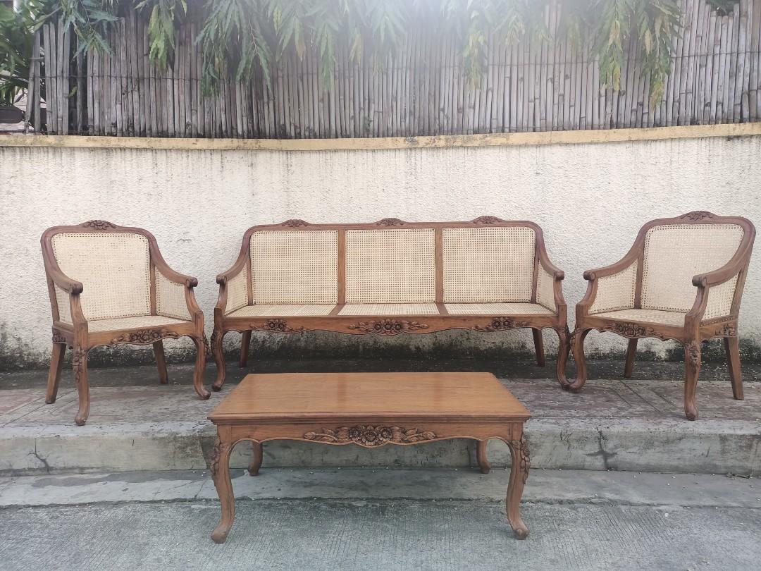 Narra Sala Set with Solihiya, Furniture & Home Living, Furniture, Sofas ...