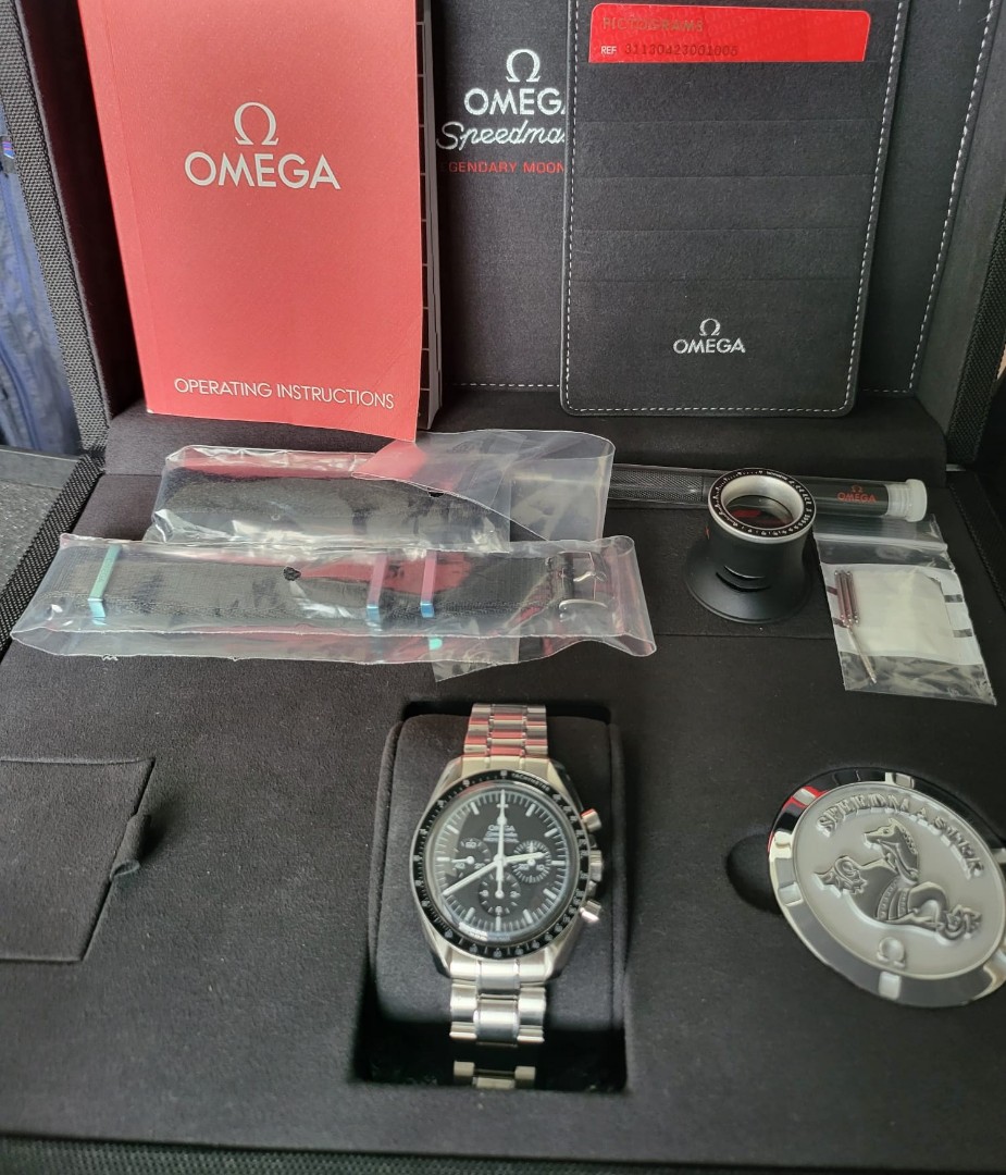 Omega Speedmaster 1861 hesalite big box, Luxury, Watches on Carousell