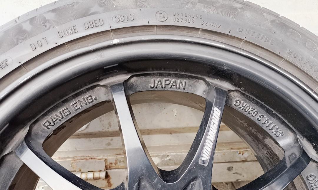 VOLH RACING CE28 set with tyre, Car Accessories, Tyres & Rims on Carousell