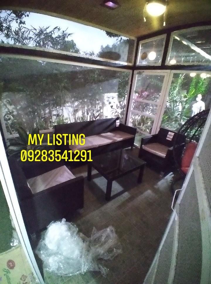 Plastic rattan sala set, Furniture & Home Living, Outdoor Furniture on ...