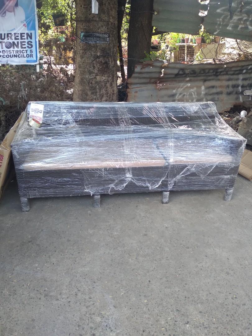 Plastic rattan sala set, Furniture & Home Living, Outdoor Furniture on ...