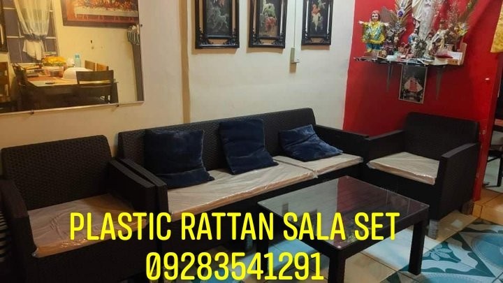 Plastic rattan sala set, Furniture & Home Living, Outdoor Furniture on ...