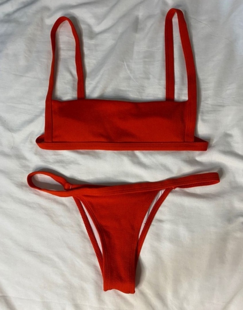 red bikini, Women's Fashion, Swimwear, Bikinis & Swimsuits on Carousell