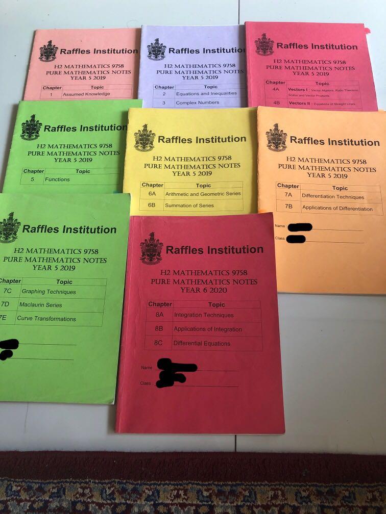 RJC 2020 H2 PURE MATHS LECTURE NOTES FULL W WORKING, Hobbies & Toys ...