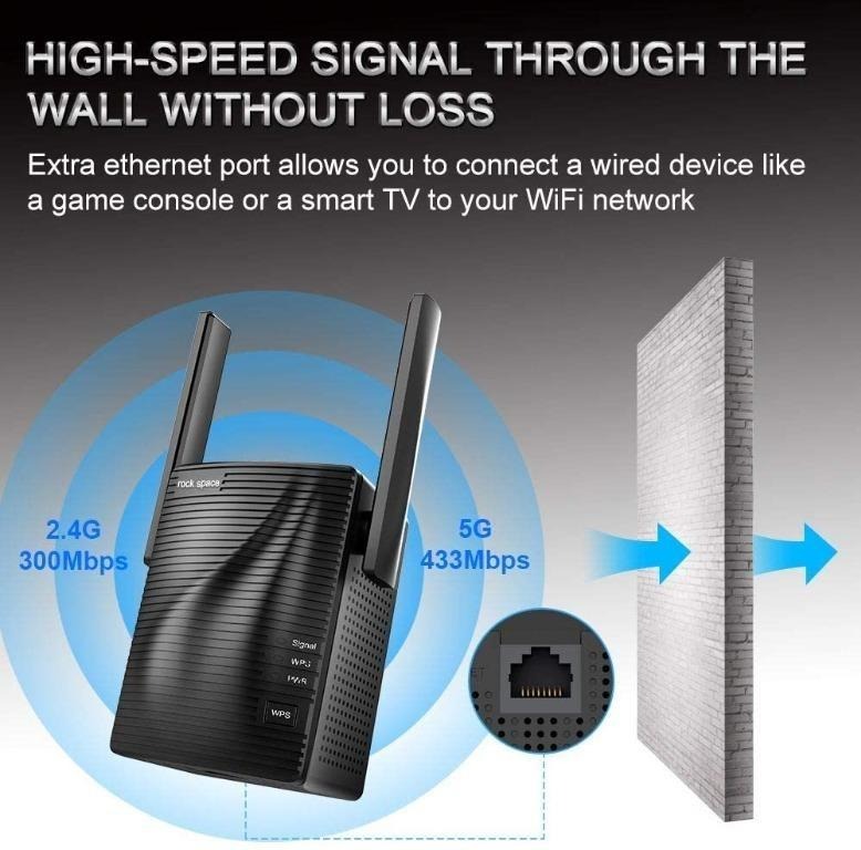 rockspace WiFi Extender, Covers Up to 1292 sq. Ft and 20 Devices, Dual ...