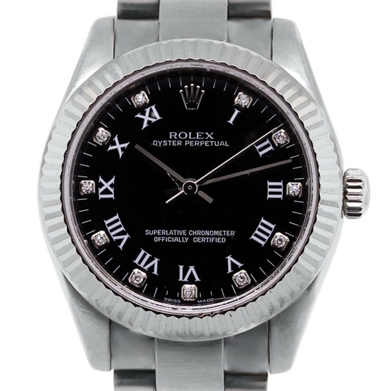 Rolex Oyster Perpetual 177234 Roman Diamond Dial Watch 31mm, Luxury ...