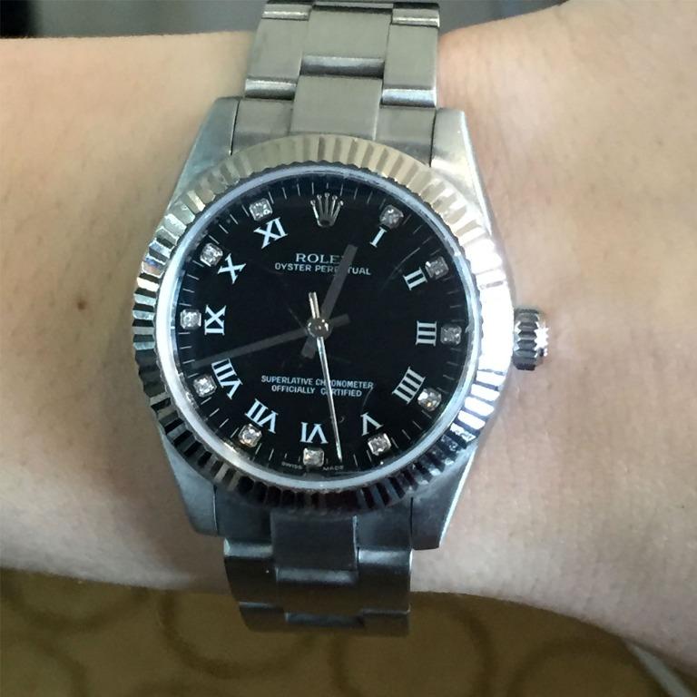 Rolex Oyster Perpetual 177234 Roman Diamond Dial Watch 31mm, Luxury ...