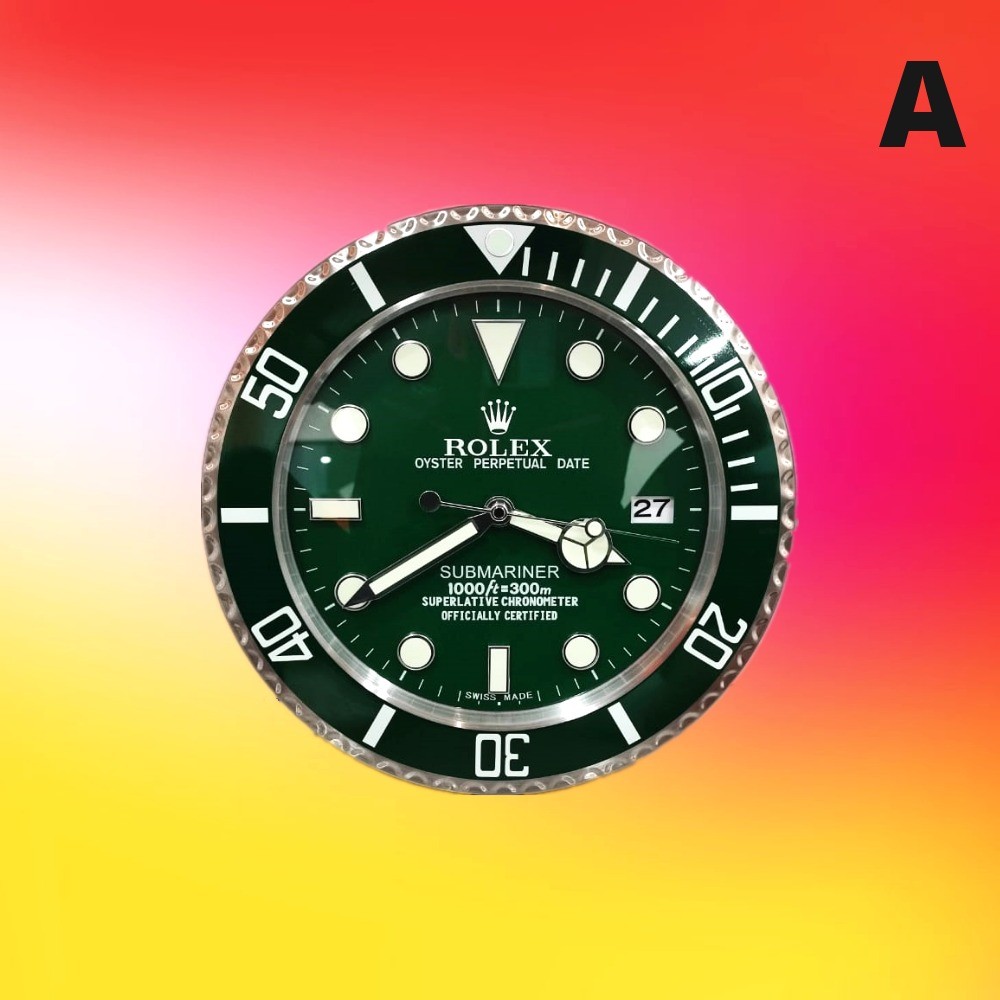 Fashion ROLEX Stainless Steel Wall Clock Living Room / GMT-Master / Jam ...