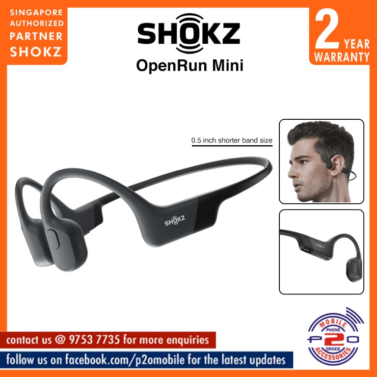 Shokz OpenRun MINI (AfterShokz Aeropex MINI) Wireless Bone Conduction ...