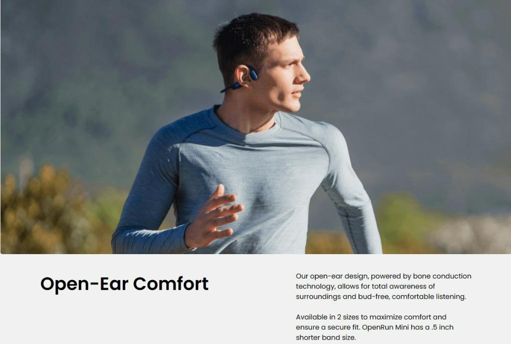 Shokz OpenRun MINI (AfterShokz Aeropex MINI) Wireless Bone Conduction ...