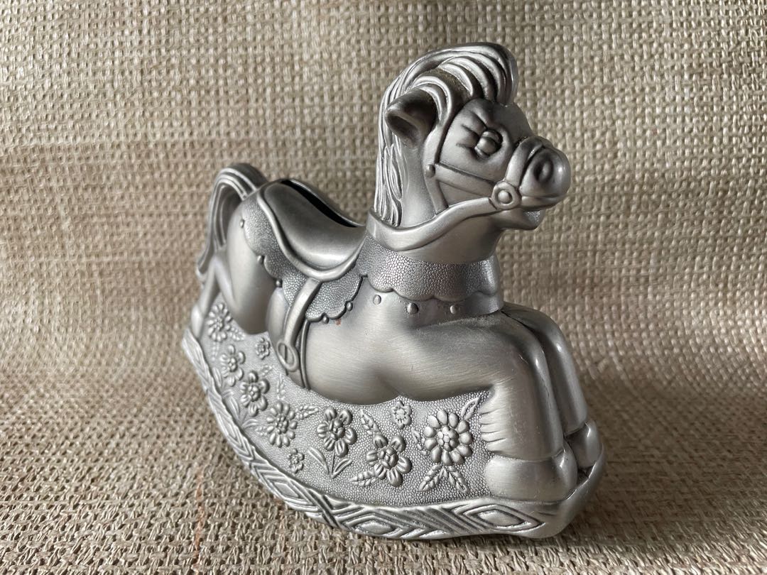 Silver Plated Rocking Horse Money Bank, Furniture & Home Living, Home ...