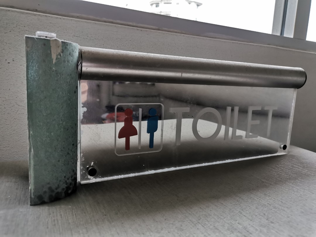 Toilet Sign or Signage, Furniture & Home Living, Bathroom & Kitchen ...