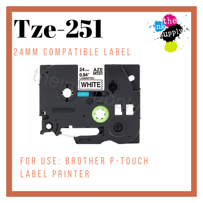Tze-251 24mm Compatible Label Tape for Brother P-Touch Label Printer ...