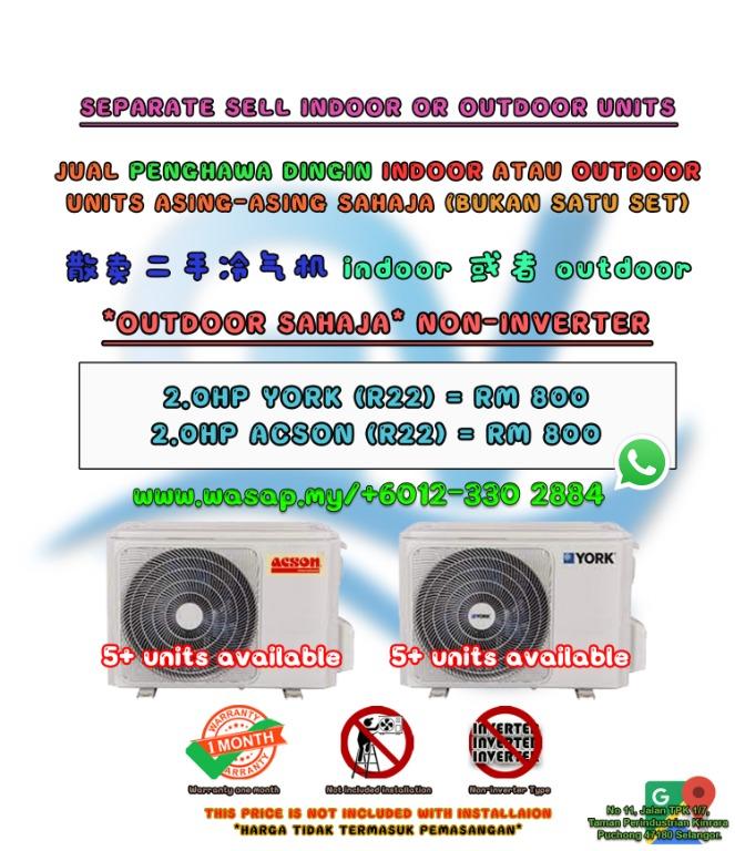 Used York & Acson Outdoor Units R22 / Non-inverter Type / Not Included ...