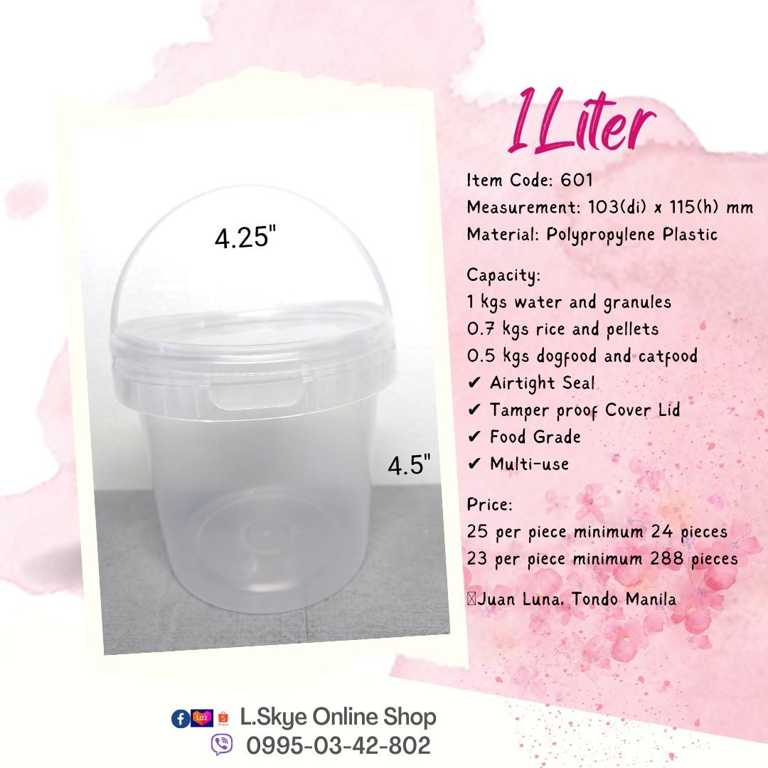 1 Liter Bucket Container, Furniture & Home Living, Kitchenware ...