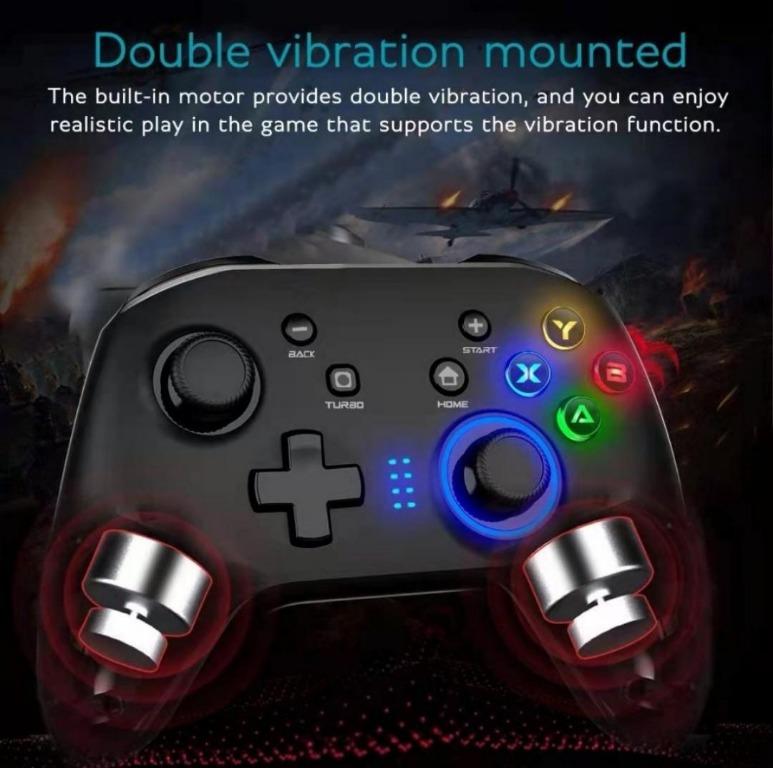 2.4G Wireless Gaming Controller with Dual Vibration for Windows 7/8/10 ...