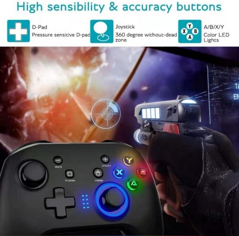 2.4G Wireless Gaming Controller with Dual Vibration for Windows 7/8/10 ...