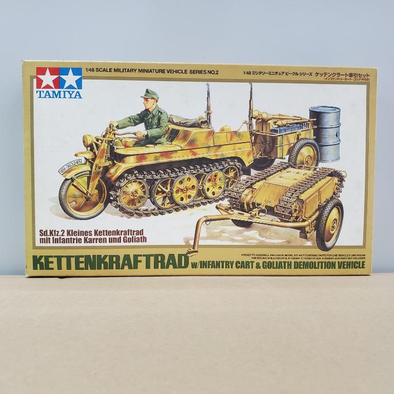 全新絕版 Tamiya田宮雙星 32502 -1/48-德國Kettenkraftrad半履帶摩托車連搬運車配哥利亞遙控炸彈 ...