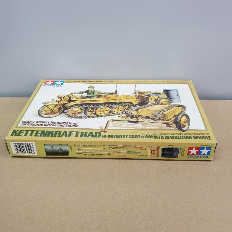 全新絕版 Tamiya田宮雙星 32502 -1/48-德國Kettenkraftrad半履帶摩托車連搬運車配哥利亞遙控炸彈 ...