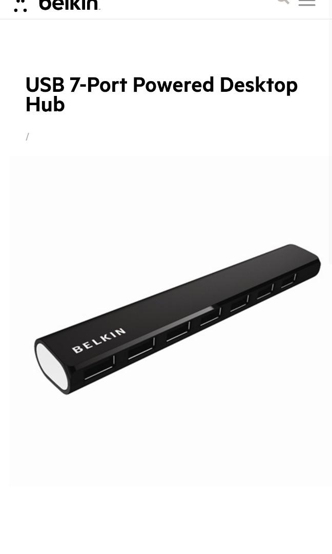 Belkin USB 7-Port Powered Desktop Hub, Computers & Tech, Parts ...