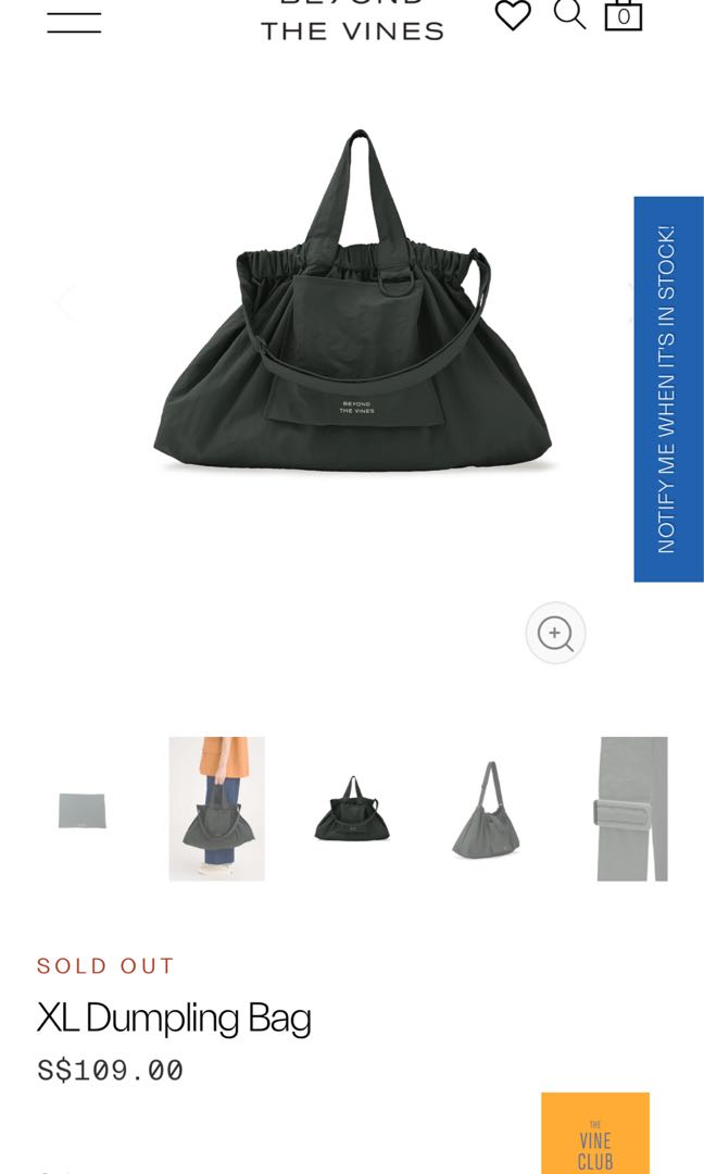 OLIVE BTV BEYOND THE VINES XL DUMPLING BAG, Women's Fashion, Bags ...