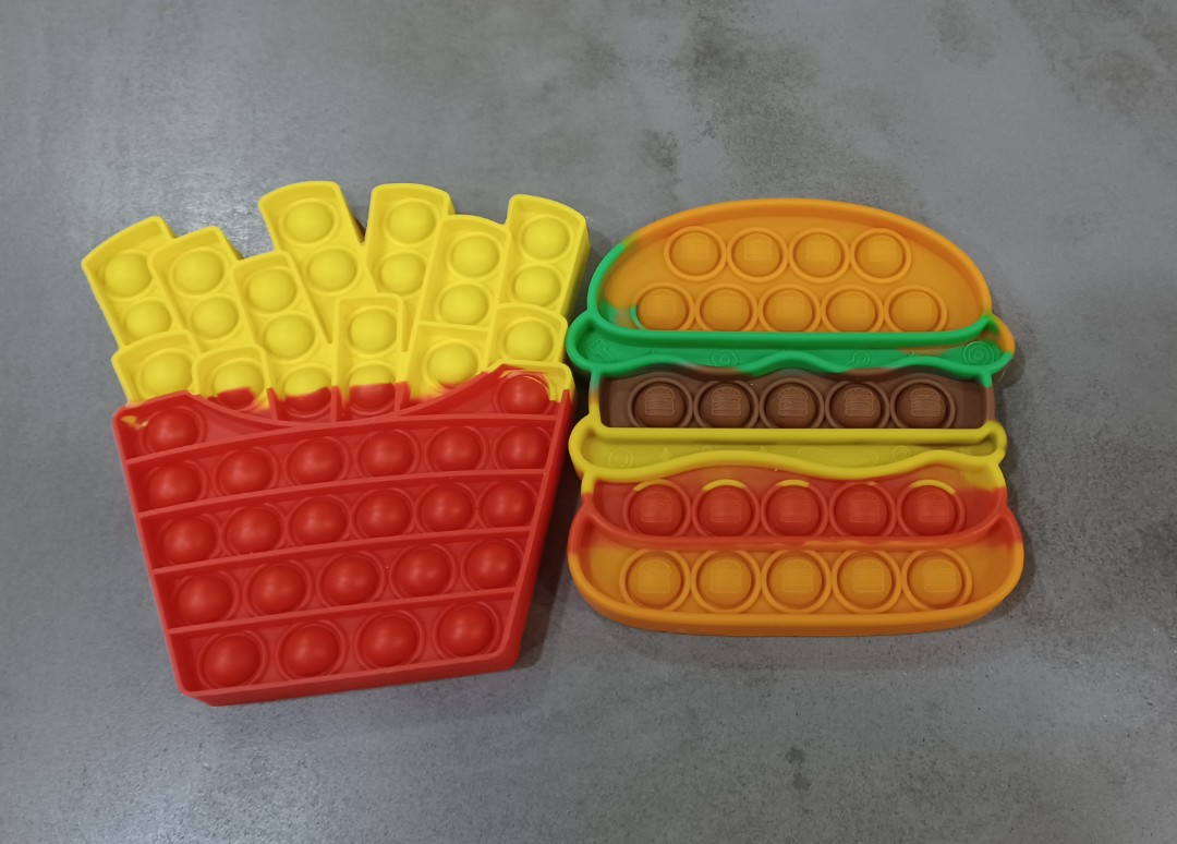Burger and fries pop it, Babies & Kids, Infant Playtime on Carousell