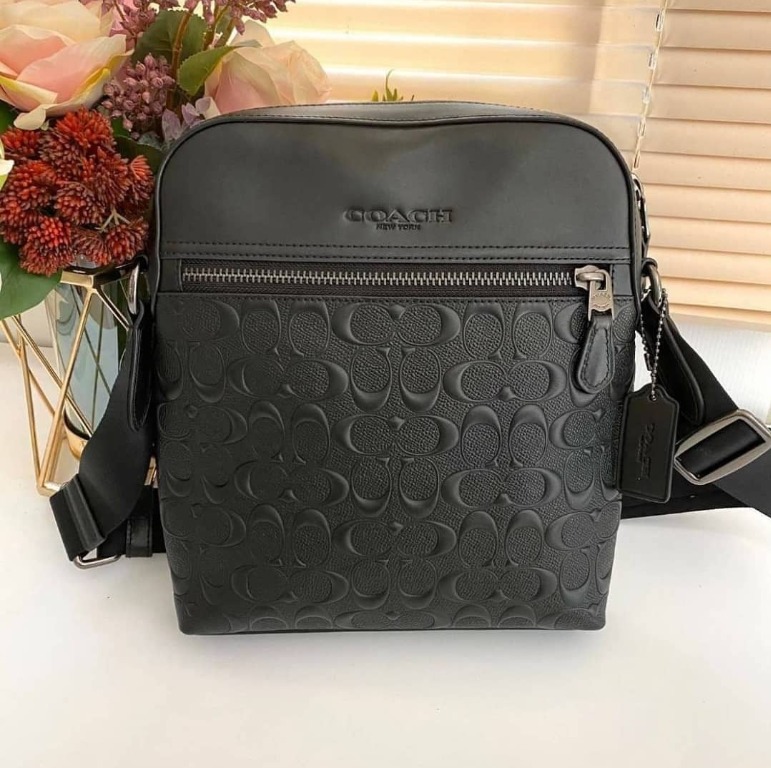 Coach Men's Houston Flight Bag In Signature Leather F73338- Black, Men ...