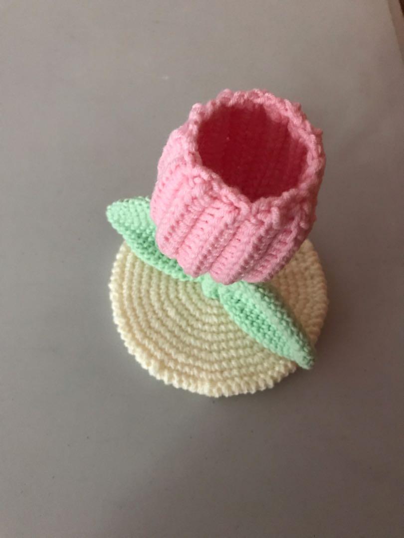 Crochet Tulip Phone stand/Mini Storage/Decor, Hobbies & Toys ...