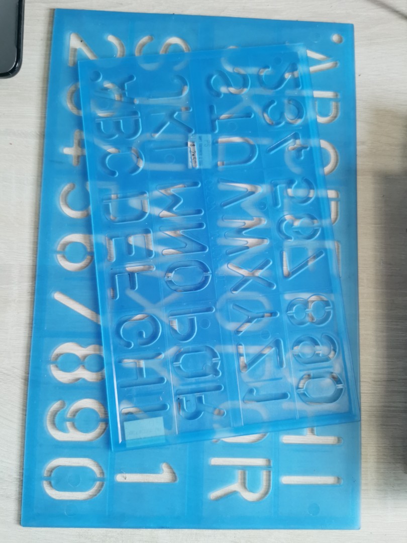 Drawing board/ruler plate alphabet, Hobbies & Toys, Stationery & Craft ...