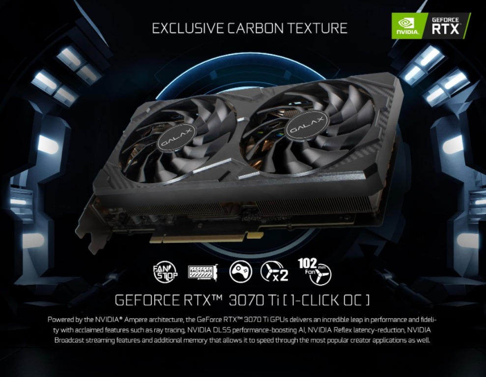 GALAX RTX 3070 Ti OC GDDR6X 8GB VRAM, Computers & Tech, Desktops on ...
