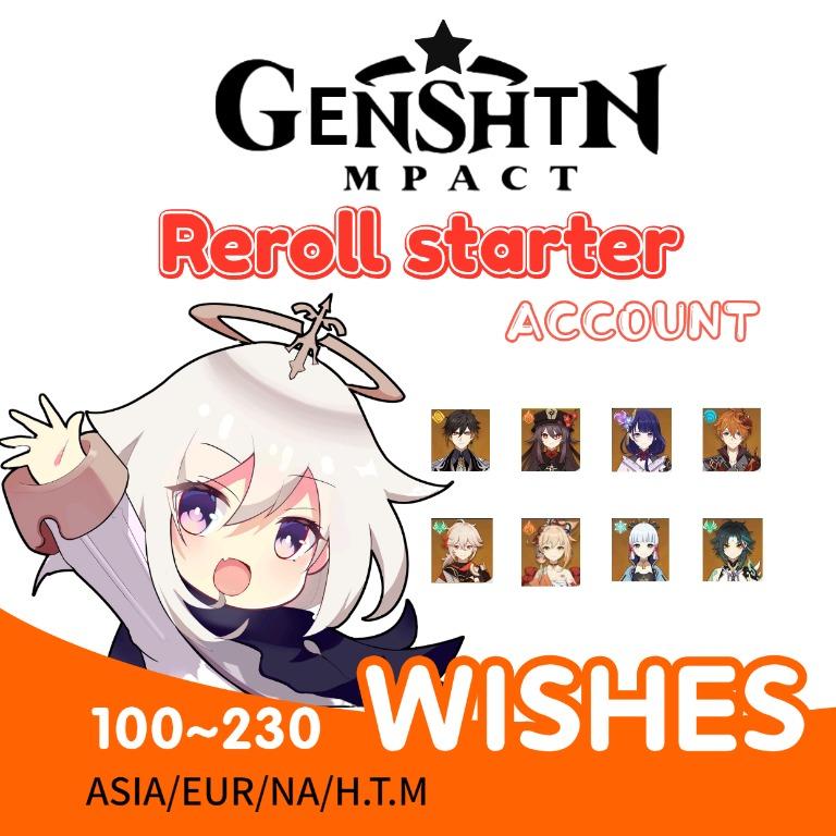 Genshin Impact Starter Reroll Account 110 wishes AR25~27 Hu tao Raiden ...