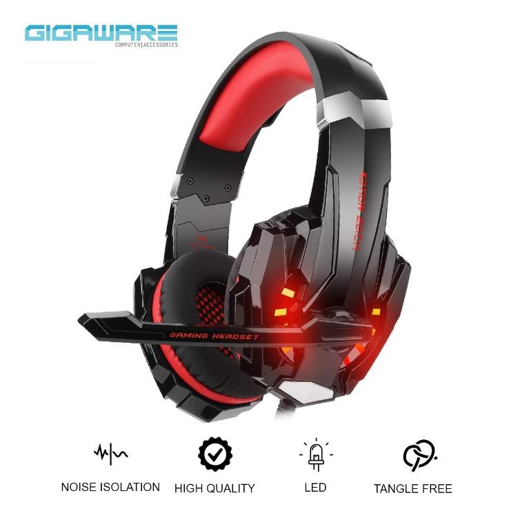 Gigaware G9000 Gaming LED Headset 3.5mm USB port, Audio, Headphones ...