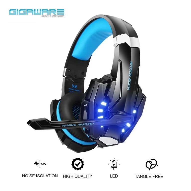 Gigaware G9000 Gaming LED Headset 3.5mm USB port, Audio, Headphones ...