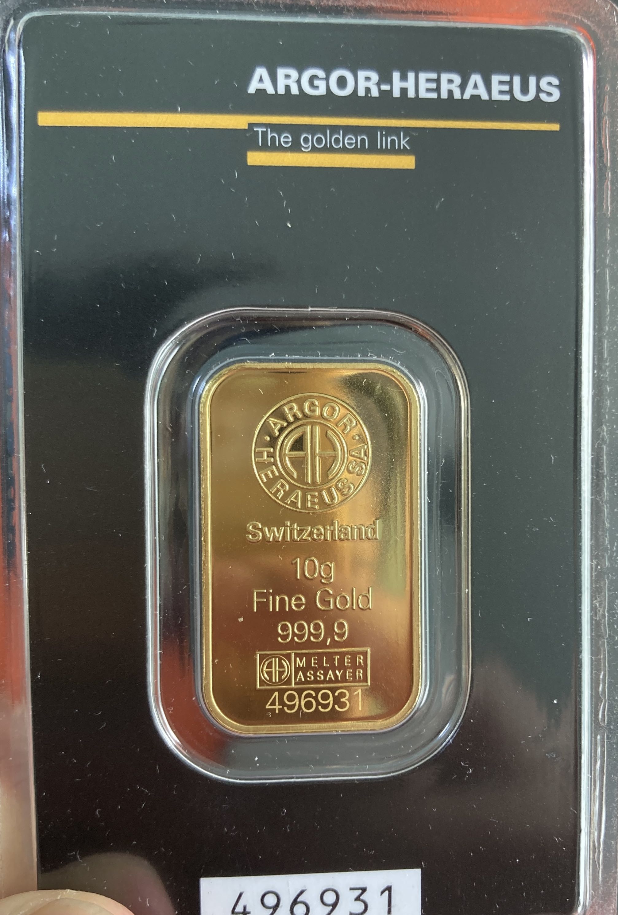 Authentic Gold bar 10g Heraeus, Hobbies & Toys, Memorabilia ...
