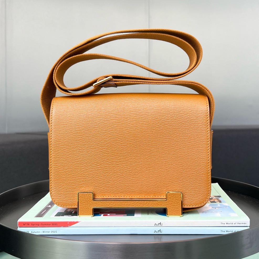 Hermes Geta Caramel Chèvre Ghw, Women's Fashion, Bags & Wallets, Cross ...