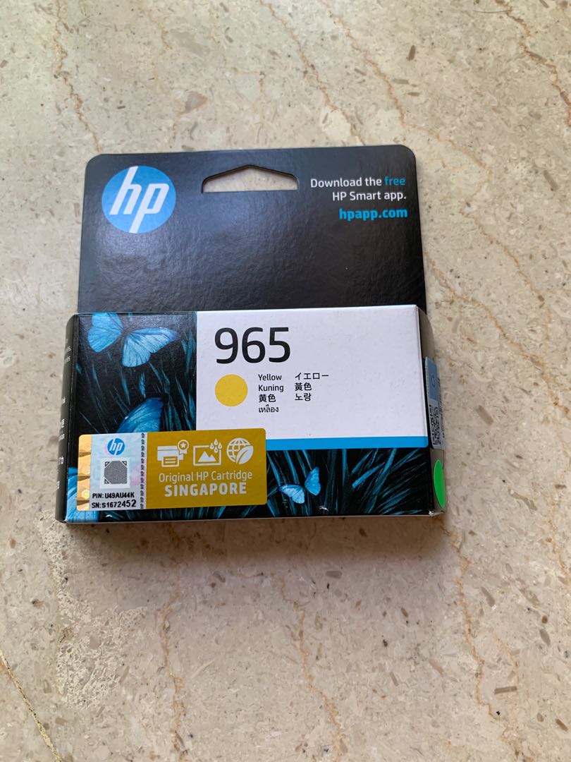 HP 965 ink original cartridge yellow, Computers & Tech, Printers ...