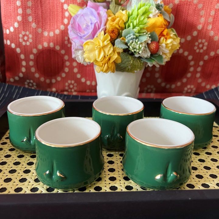 Jade Green Tea Cups #SB3J37, Furniture & Home Living, Kitchenware ...