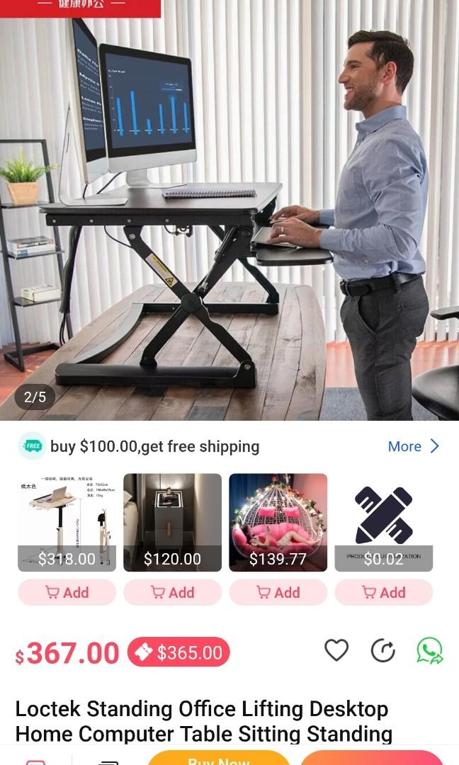 LocTek standing desk, Furniture & Home Living, Furniture, Tables & Sets ...