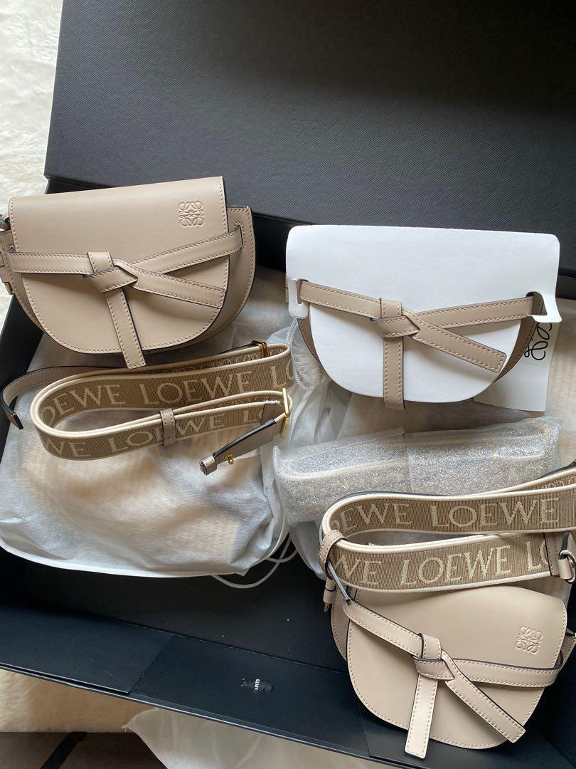 Loewe mini gate (sand/navy) 20% off, 女裝, 手袋及銀包, 單肩包 - Carousell
