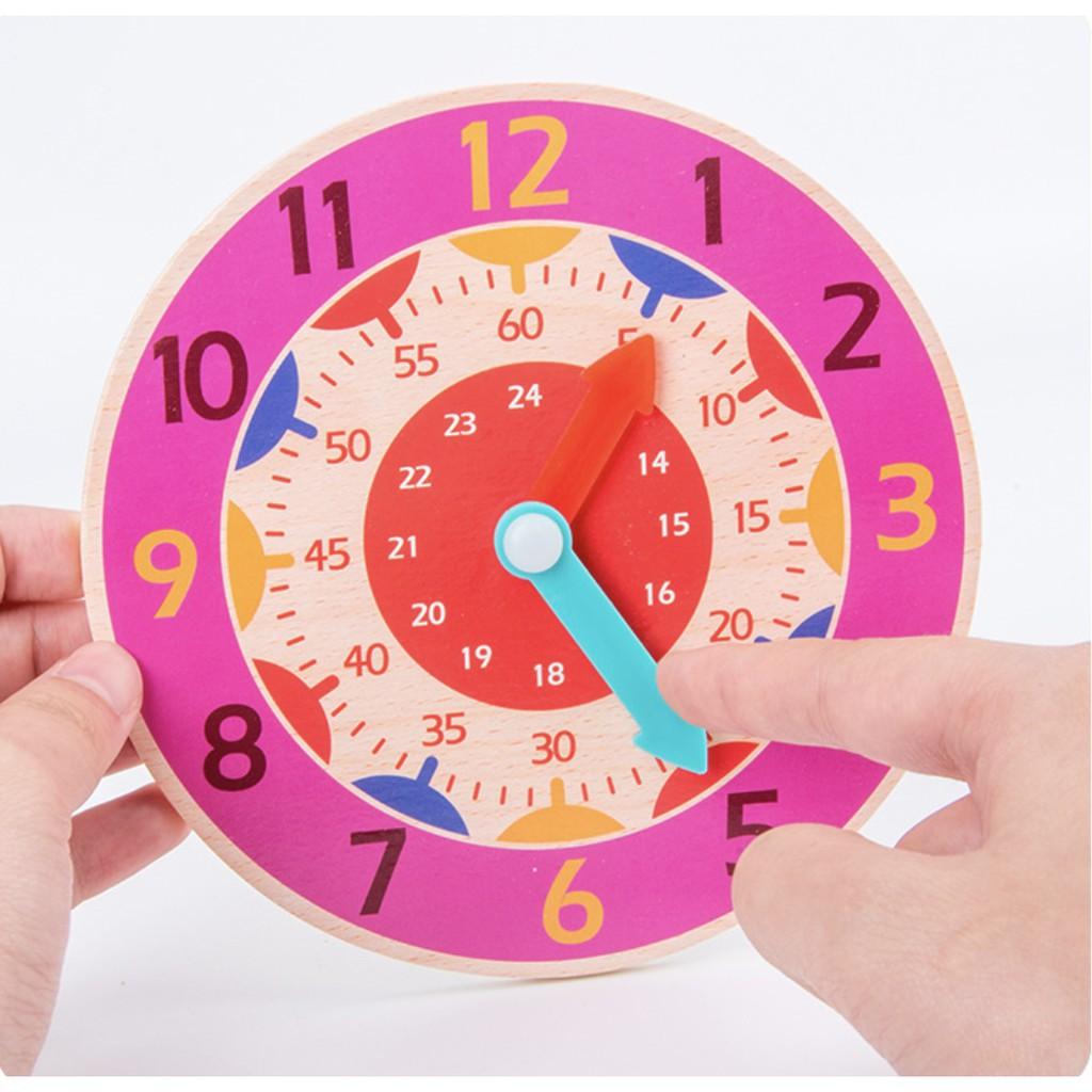 Mainan Edukasi Belajar Anak Mengenal Jam Dinding Pembelajaran Jam Kayu ...